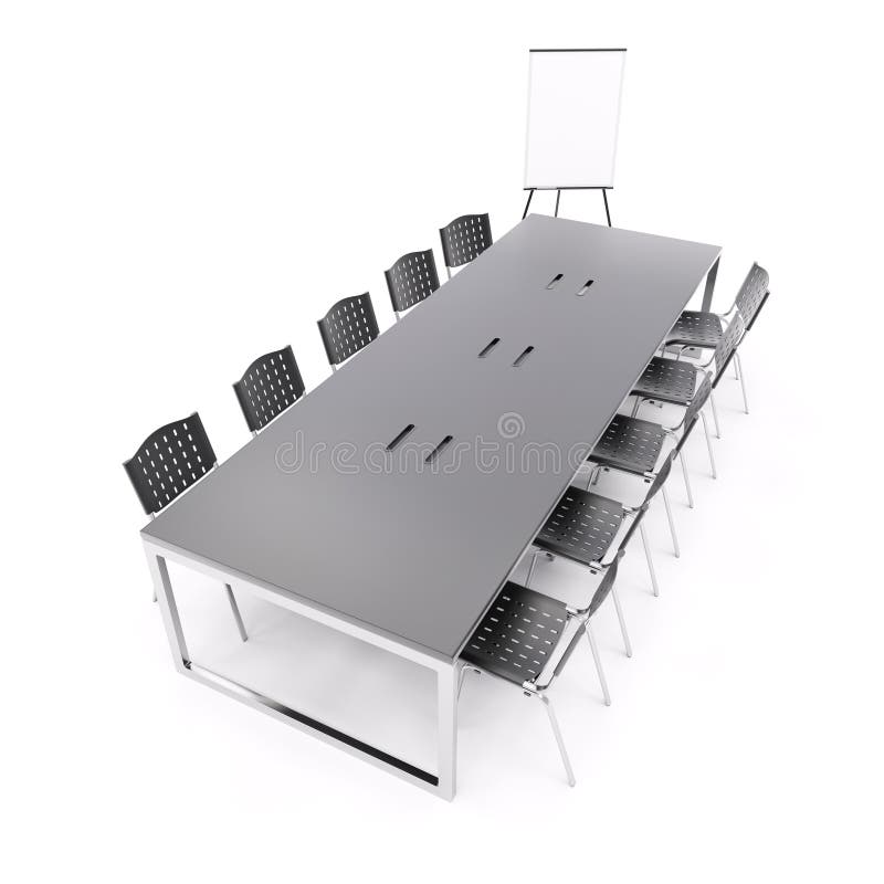 Empty Conference Table with Flip Chart Stock Image - Image of copyspace ...