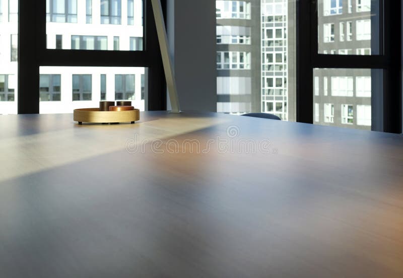 Empty Conference Table in an Office Building Stock Image - Image of ...