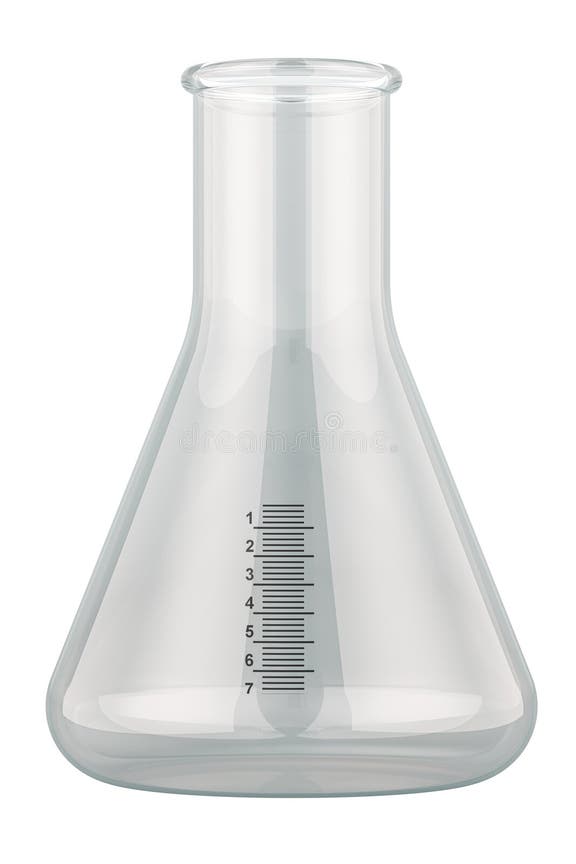 Empty Conical Flask, Chemistry Laboratory Glassware. 3D Rendering Stock ...