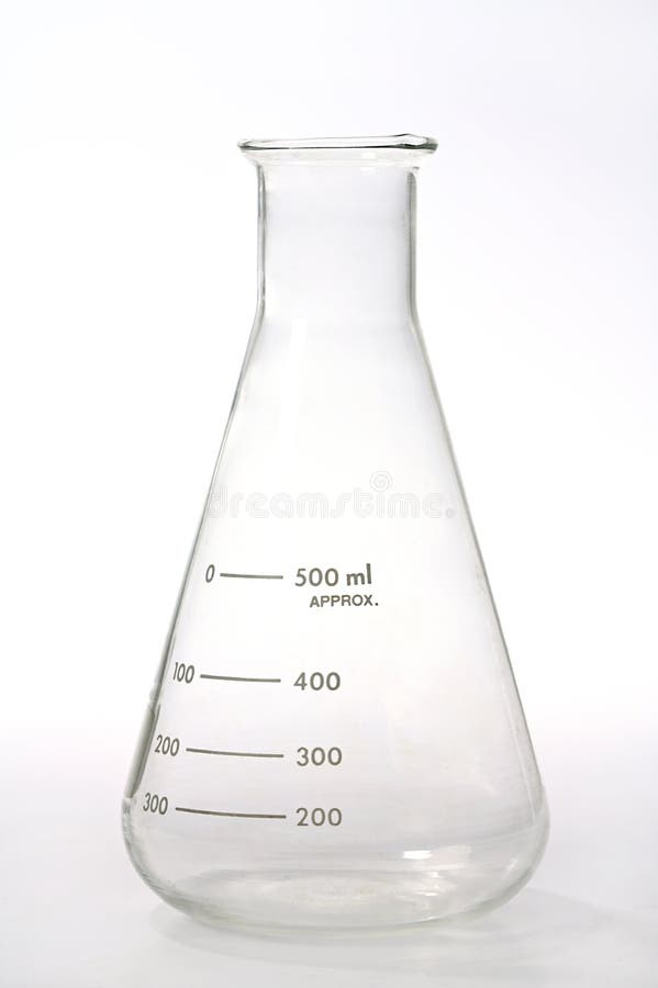 Empty conical flask stock photo. Image of medicine, study - 241459186