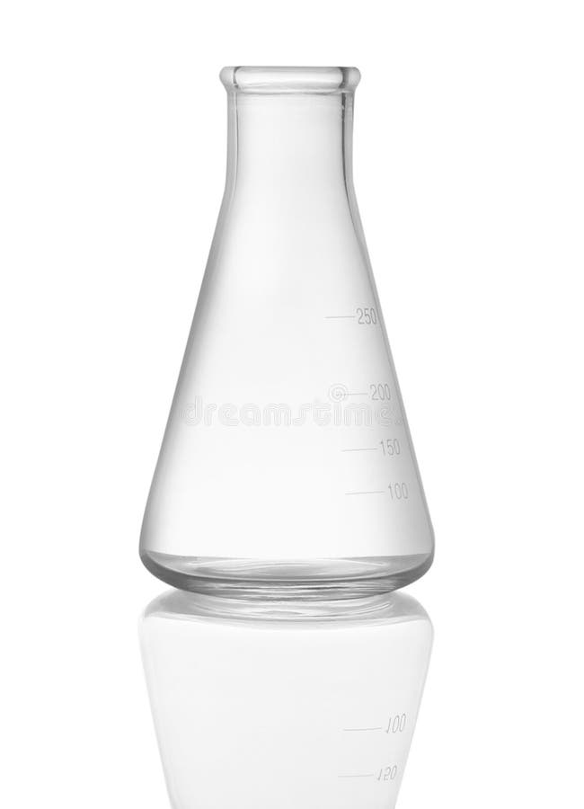 Empty Conical Flask Isolated. Laboratory Glassware Stock Image - Image ...