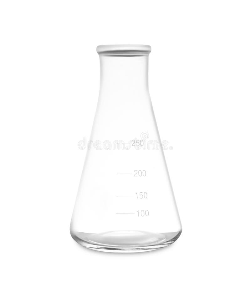 Empty Conical Flask Isolated on White. Laboratory Glassware Stock Photo ...