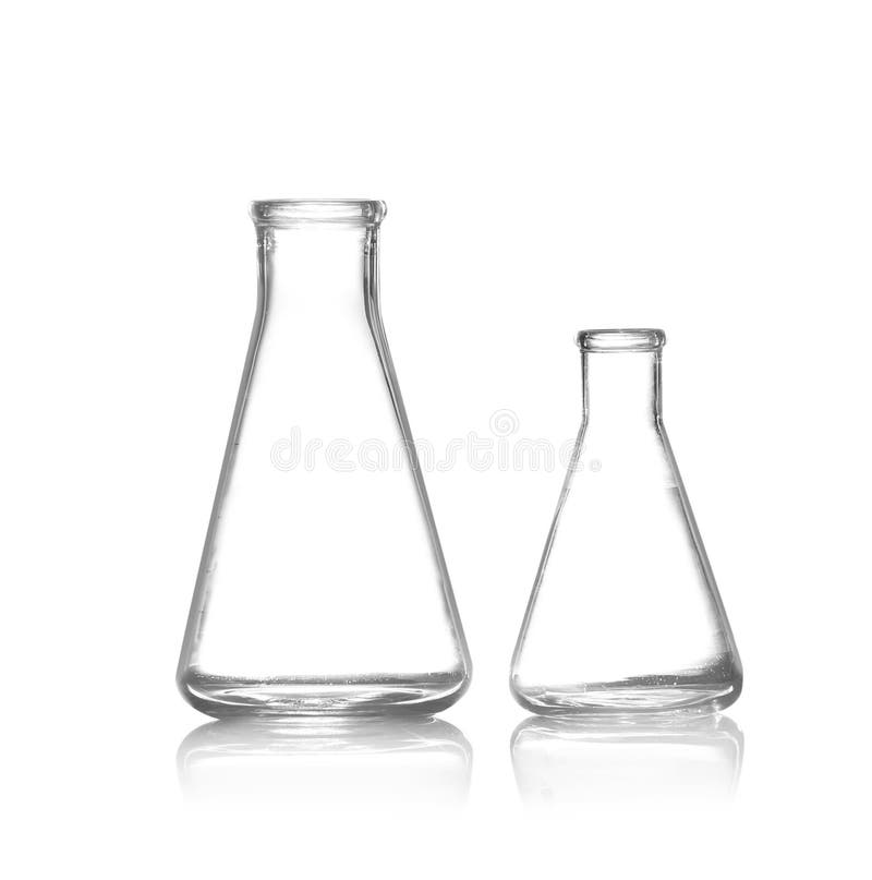 Empty Conical Flask Isolated. Laboratory Glassware Stock Image - Image ...