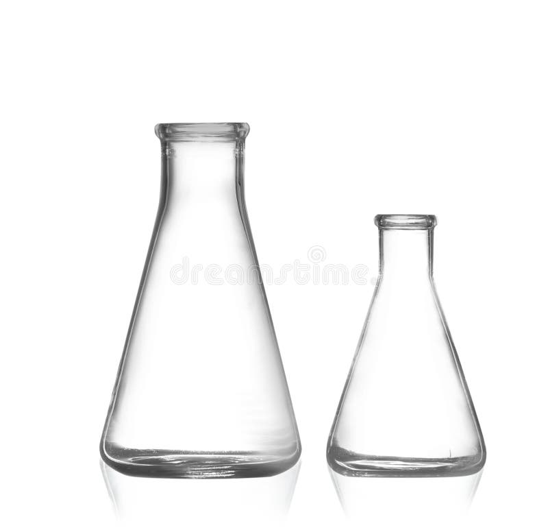 Empty Conical Flasks on White. Chemistry Glassware Stock Image - Image ... Empty Conical Flasks on White. Chemistry Glassware Stock Image - Image ...
