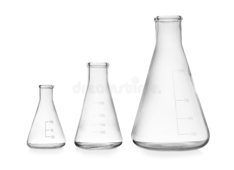 Empty Conical Flask Isolated. Laboratory Glassware Stock Image - Image ...
