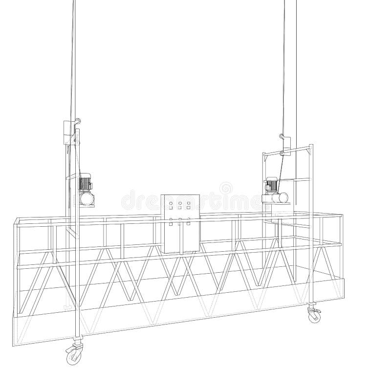 Empty Construction Elevator. Vector Stock Vector - Illustration of ...