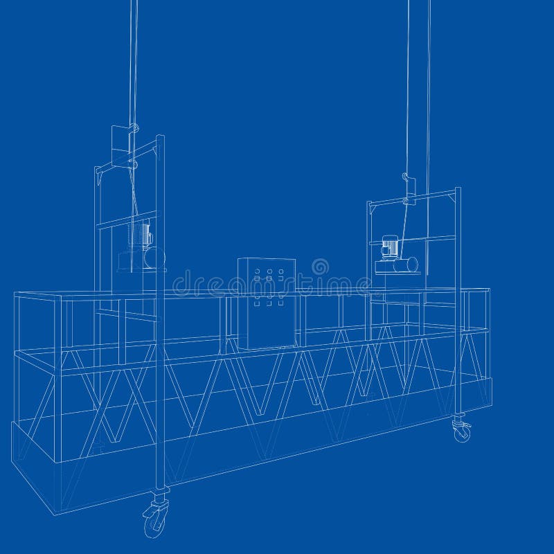 Empty Construction Elevator. Vector Stock Vector - Illustration of ...