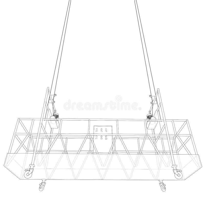 Empty Construction Elevator. Vector Stock Vector - Illustration of ...