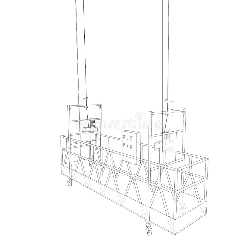 Empty Construction Elevator. Vector Stock Vector - Illustration of site ...