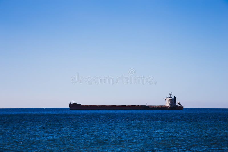 Empty Container Cargo Ship in Ocean Stock Image - Image of shipping ...
