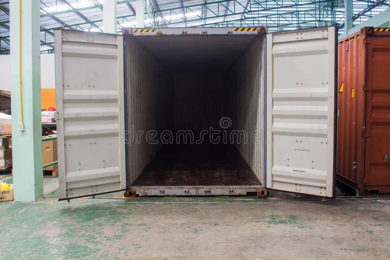 The Inside Empty Container Empty Ready for Load Product Stock Photo ...
