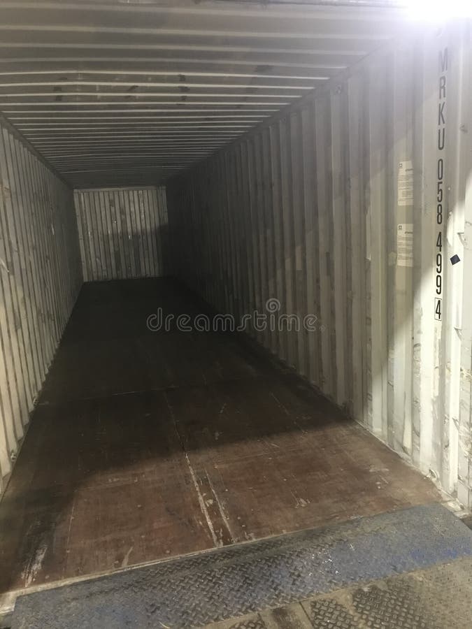 Empty Container after Unloading Parked at the Warehouse Gate Stock ...