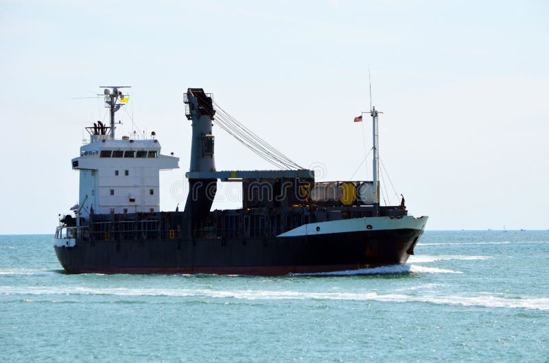 Empty Container Ship Heading To Port of Miami Stock Image - Image of ...