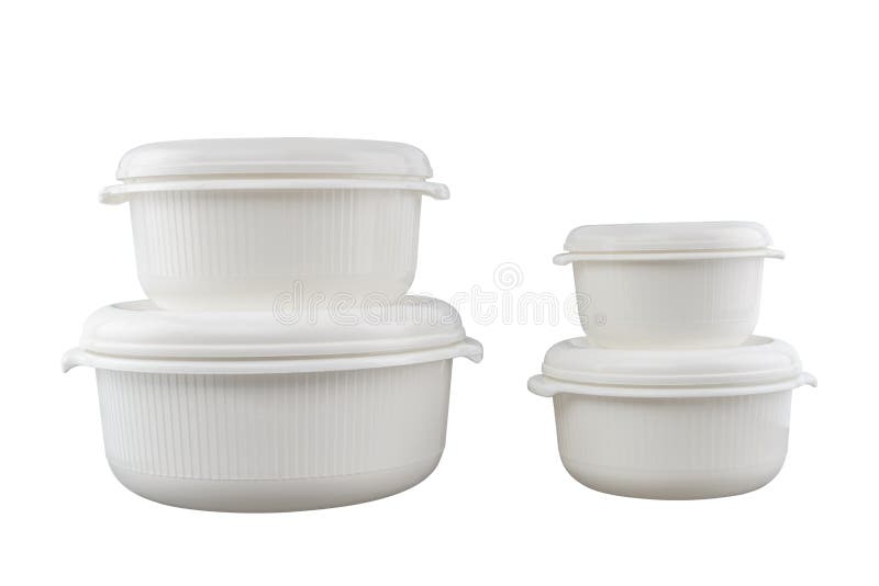 Empty Containers for Food Isolated on White Background Stock Image ...