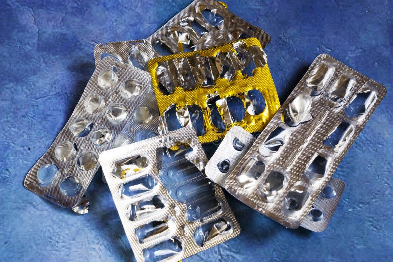 Empty Containers of Medicines. . Empty Packaging of Tablets Stock Photo ...