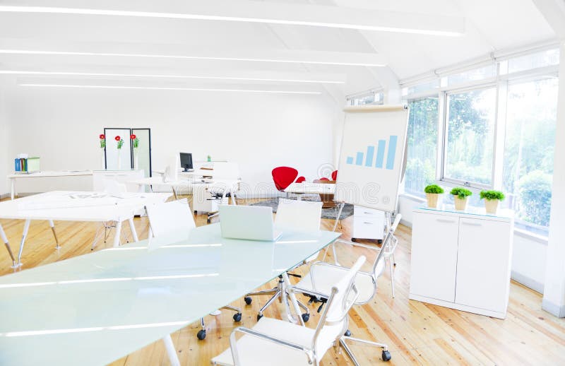 Empty Contemporary Board Room with No People Stock Photo - Image of ...