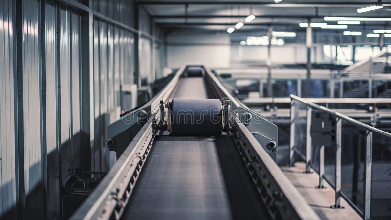 Empty Conveyor Belt in Sorting Facility Stock Illustration ...