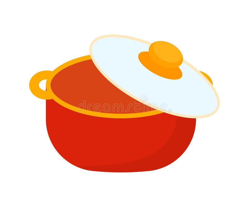 Empty Cooking Pot with Open Lid Kitchenware Cartoon Clipart Vector ...
