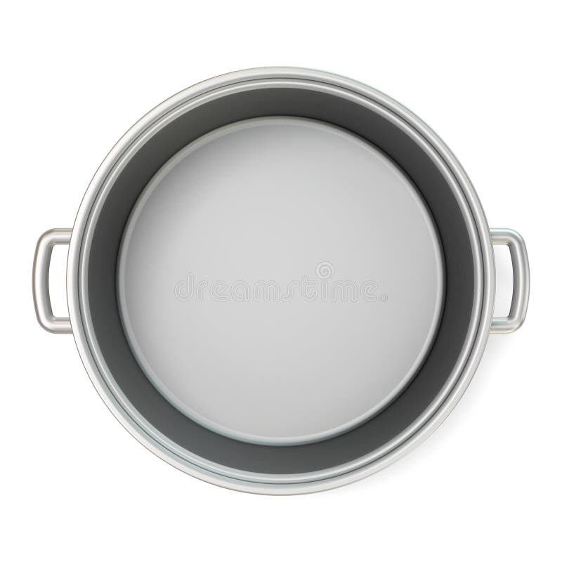 Empty Metal Bucket 3D Rendering Illustration on White Background Stock ...