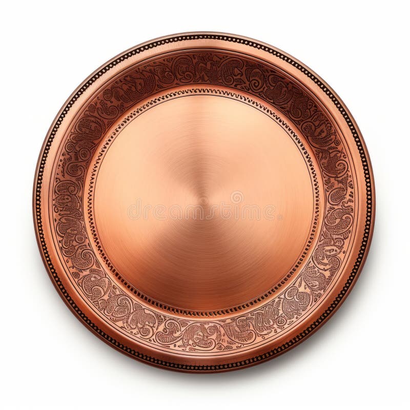 Empty Copper Bowl. Copper Plate Stock Image - Illustration of ...