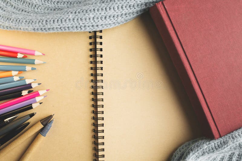 Empty copybook in cloth stock photo. Image of cozy, office - 108146978