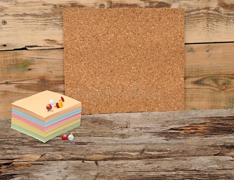 Empty Cork Board with Colorful Stack Note Papers Stock Image - Image of ...