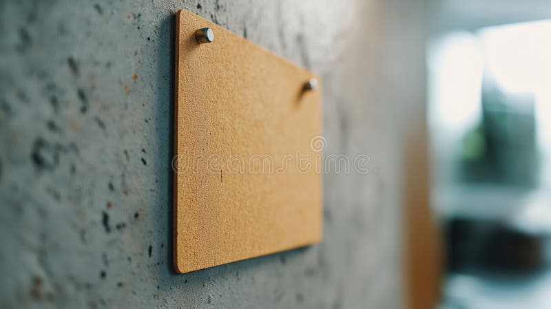 Empty Cork Board Hangs on a Textured Concrete Wall, Providing a Space ...