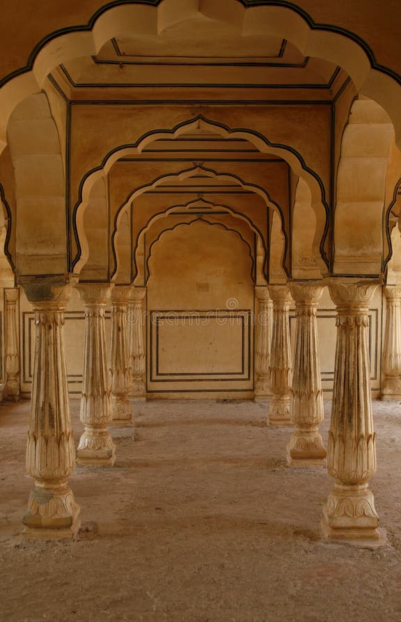 Empty Corridor in an Abandoned Amber Fort. India Stock Photo - Image of ...