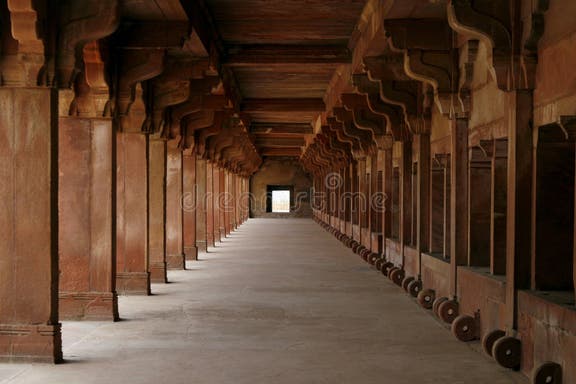 Empty Corridor in Fatehpur Sikri Complex, India Stock Photo - Image of ...