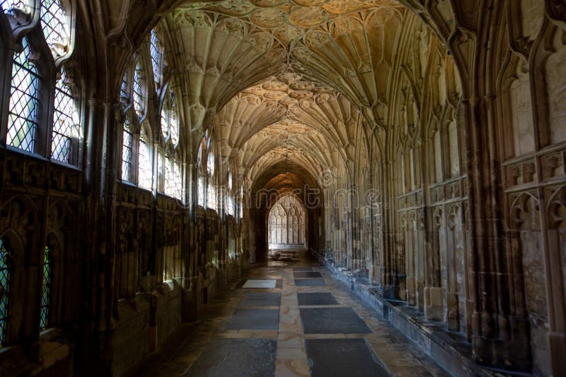 The Empty Corridor of Gloucester Cathedral, England Editorial ...