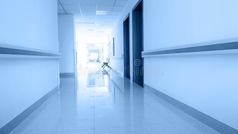 Empty corridor in hospital stock image. Image of floor - 284640093