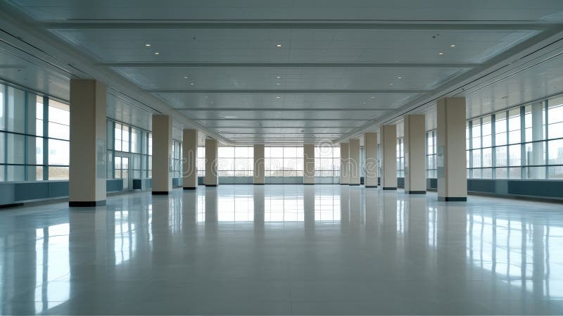 Empty Corridor in the Modern Office Building Stock Illustration ...