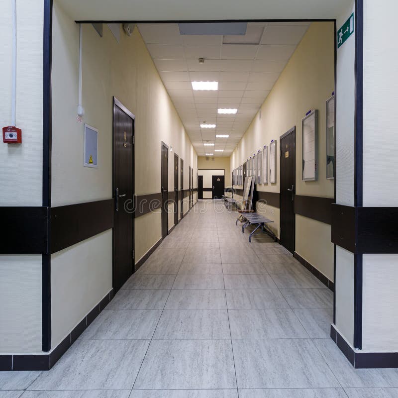 Empty Corridor in the Modern Office Building Stock Photo - Image of ...