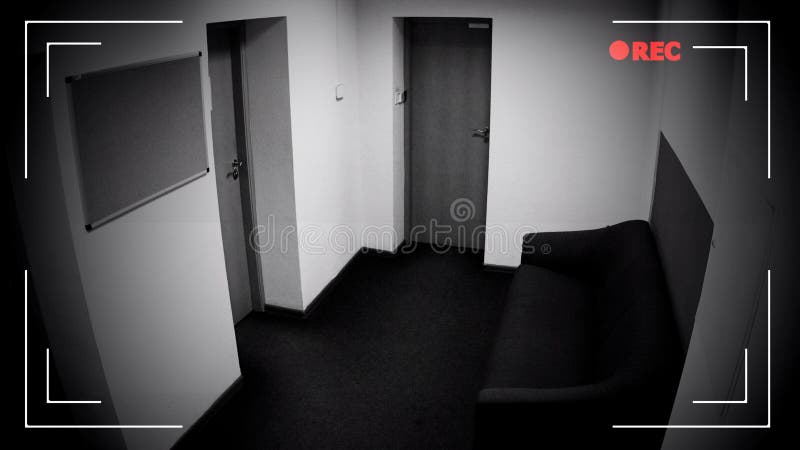 Empty Corridor View through Surveillance Camera, Private Property ...
