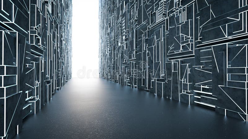 Empty Corridor or Walkway Hall Space Interior with Lighting Stock ...