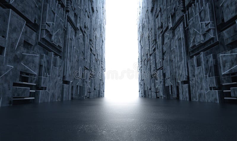 Empty Corridor or Walkway Hall Space Interior with Lighting Stock ...