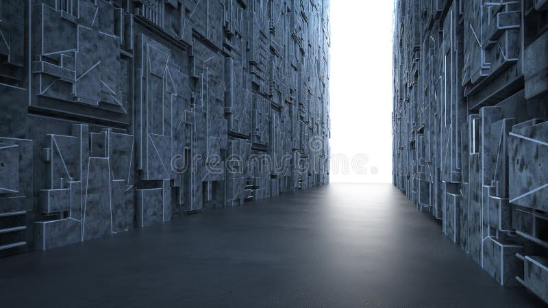 Empty Corridor or Walkway Hall Space Interior with Lighting Stock ...