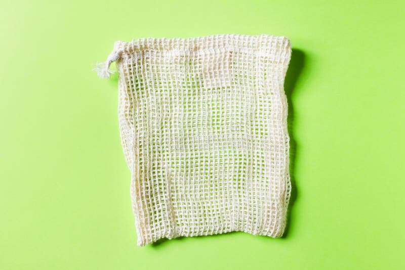 Empty Cotton Bags on Green Background Stock Image - Image of recycle ...