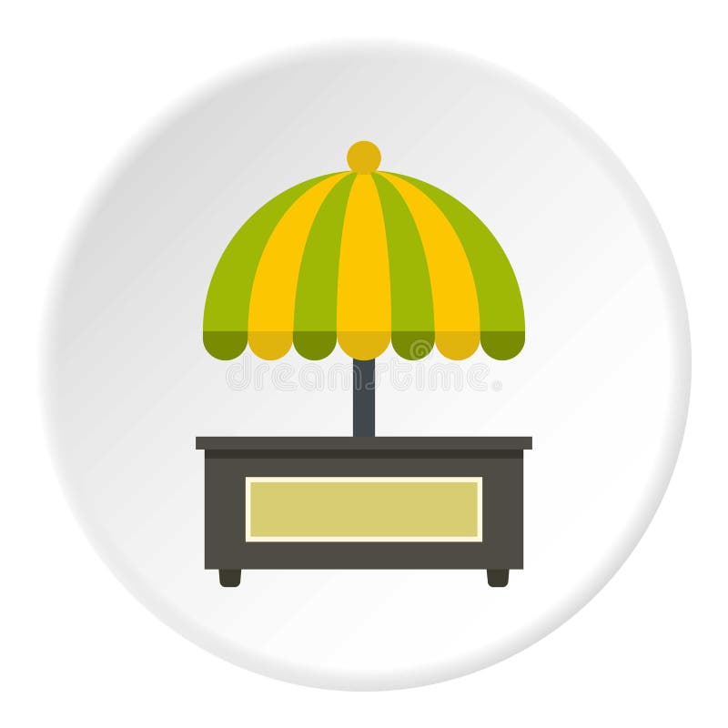 Empty Counter with Yellow and Green Umbrella Icon Stock Vector ...