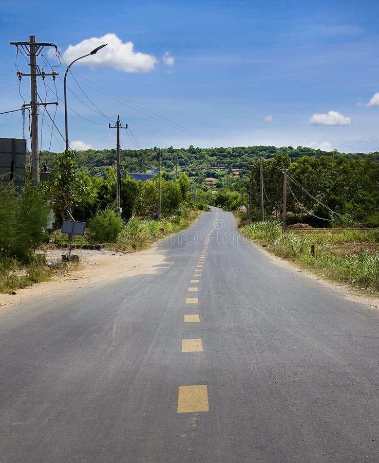 Empty country road stock photo. Image of landscape, green - 155432304