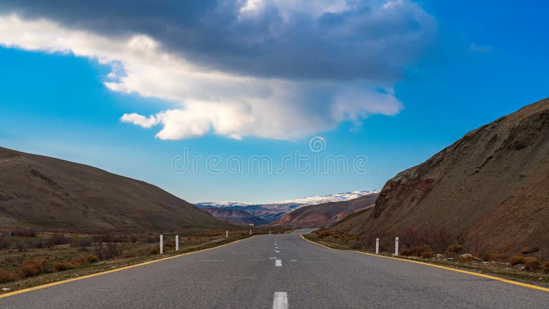 Empty Country Road in Mountains Stock Photo - Image of road, desert ...