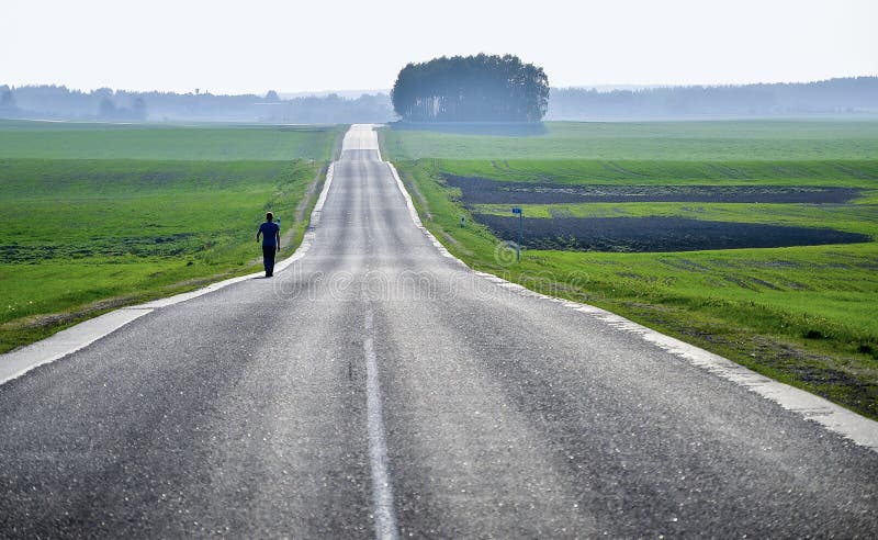 Empty Countryside Road through Fields with Wheat, Sky Stock Image ...