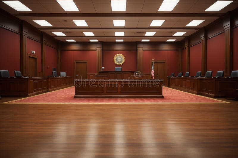 Empty Court Hall. Lawyer and Judge Concept Stock Illustration ...