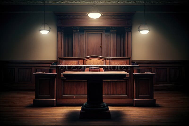 Empty Courtroom, Wooden Interior Decoration. Generative AI Stock ...