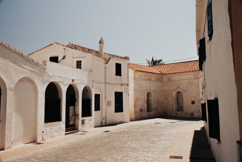 Empty Courtyard on a Sunny Day in Summer Stock Image - Image of ...