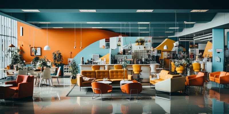 Empty Coworking Area No People Open Space Modern Office Zoom Virtual ...