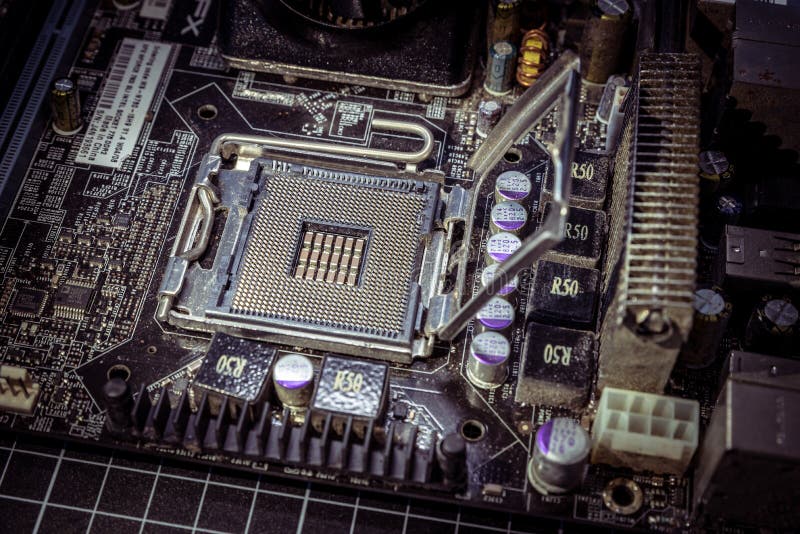 Empty Cpu Processor Socket Mother Board Stock Image - Image of ...