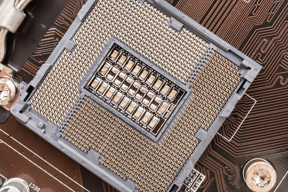 Empty CPU Socket stock photo. Image of computing, macro - 49694172