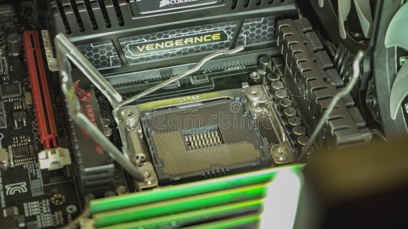 Empty Cpu Socket Waiting for Microprocessor Installation Stock Video ...