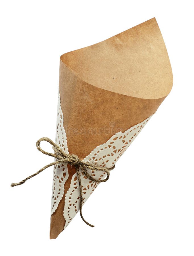 Empty craft paper cornet stock photo. Image of isolated - 74083278